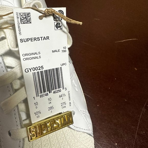 adidas | Shoes | Adidas Mens White Gold Originals Superstar Gy025 ...